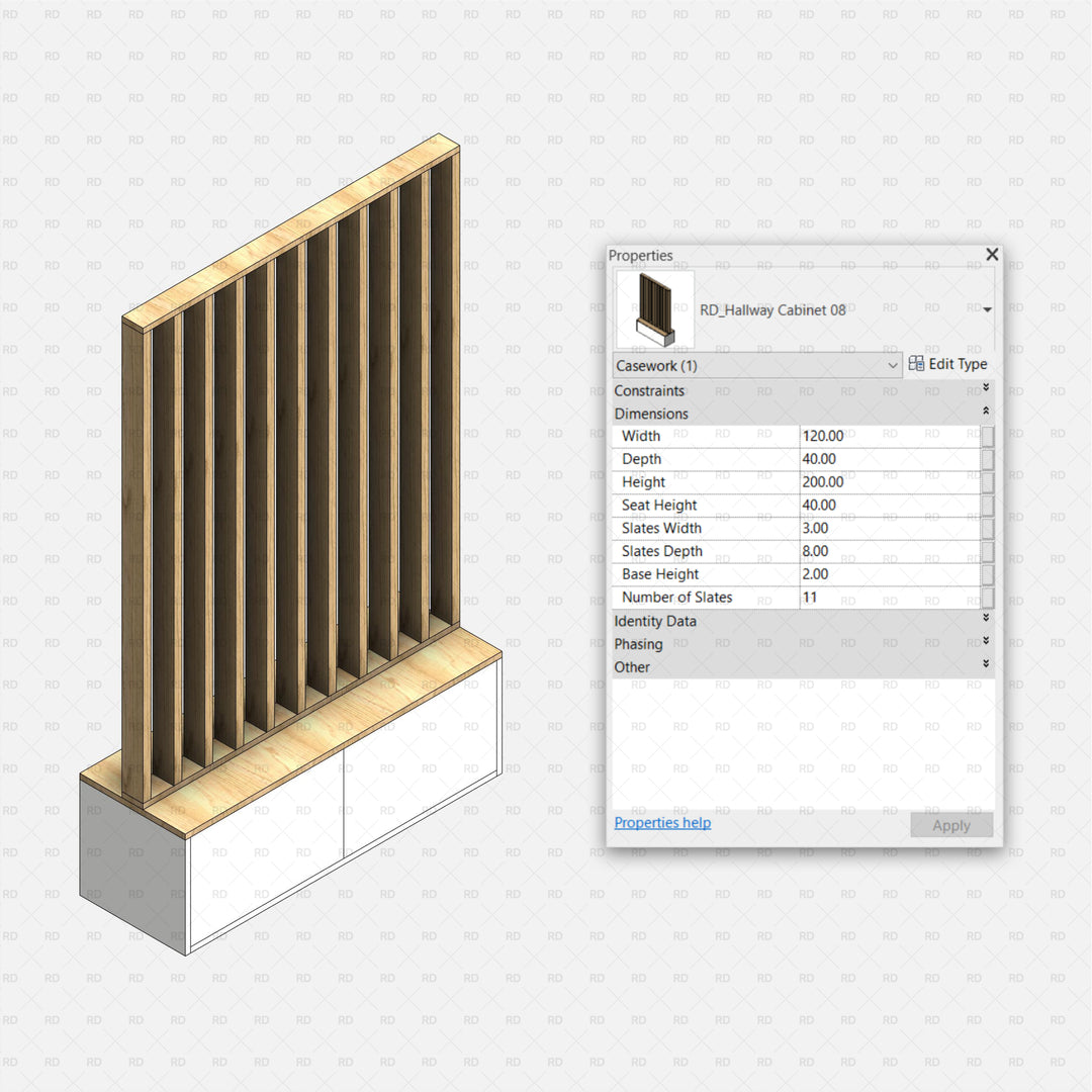 Download Entryway and Hallway Furniture Revit Families | RD Studio