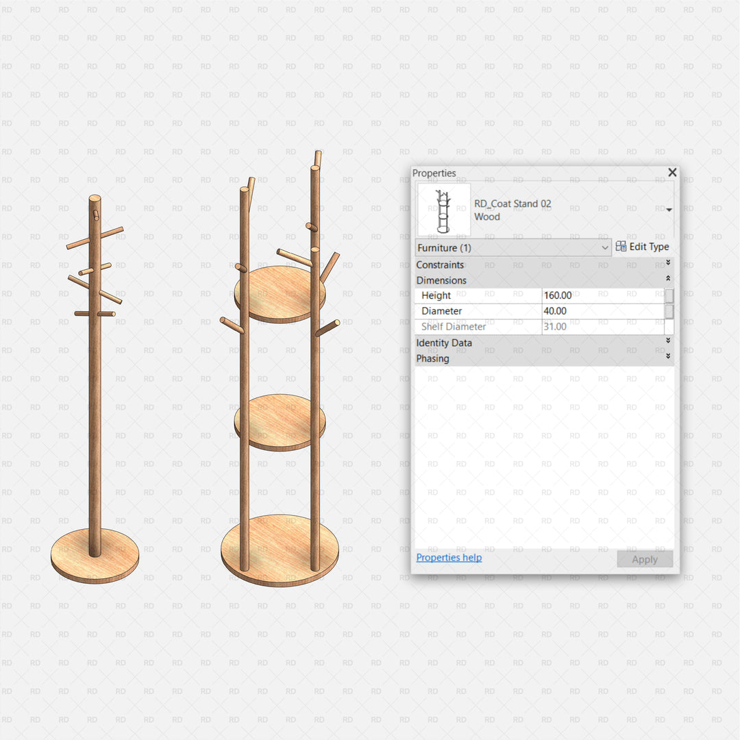Download Entryway and Hallway Furniture Revit Families | RD Studio