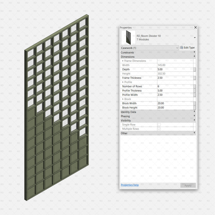 Download Free Revit Partition Wall Family | RD Studio