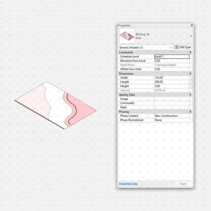 Revit Rugs Families | 20 Objects | RD Studio