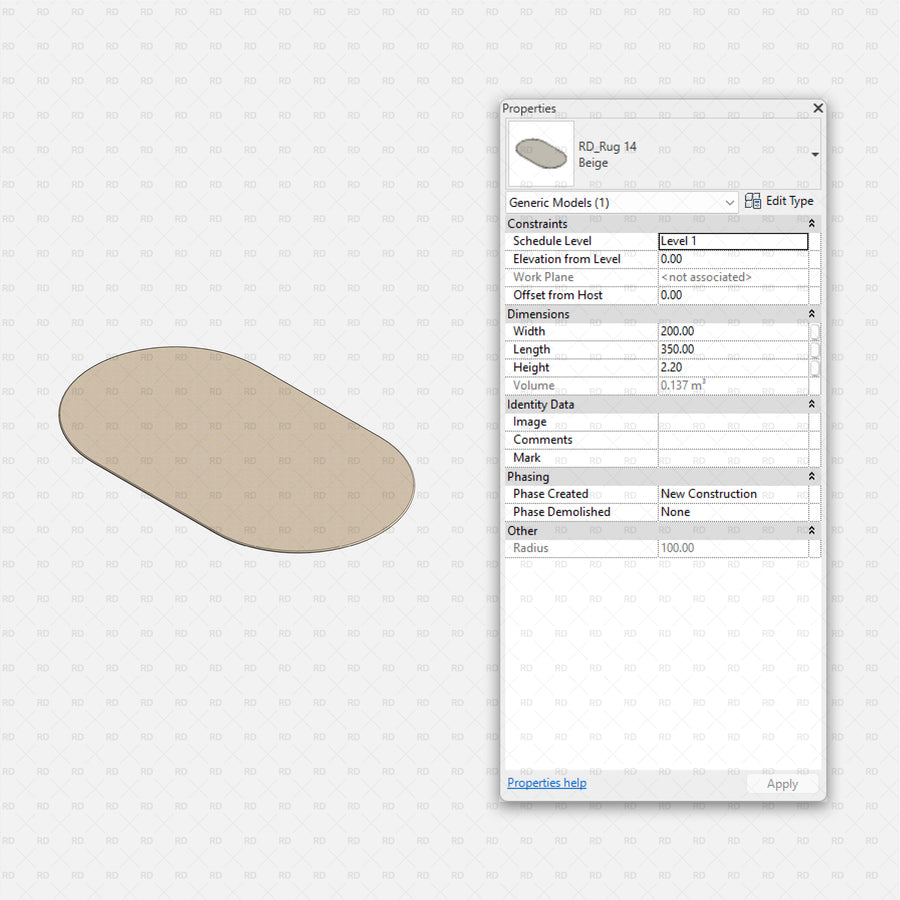 Revit Rugs Families | 20 Objects | RD Studio