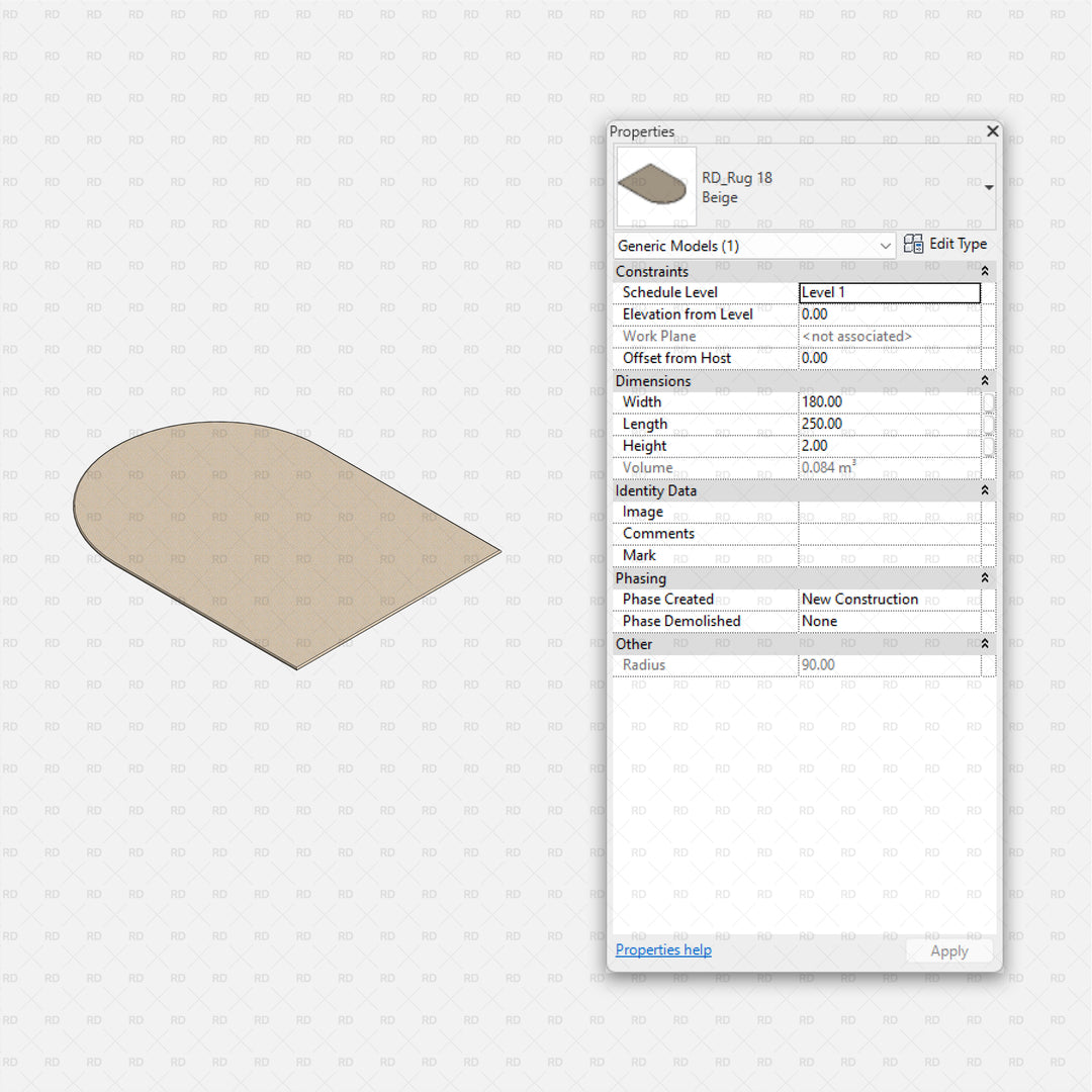 Revit Rugs Families | 20 Objects | RD Studio
