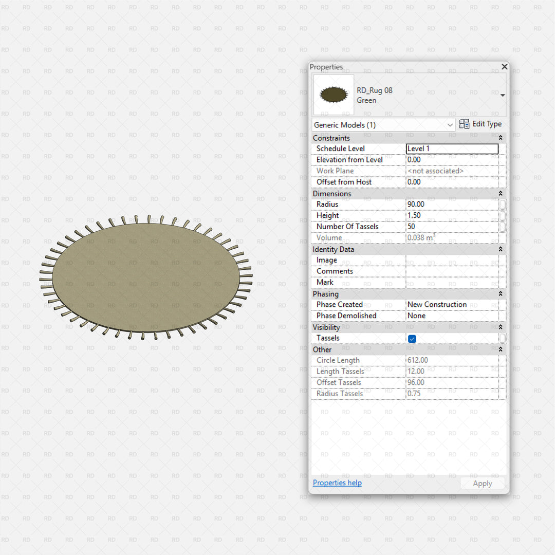 Revit Rugs Families | 20 Objects | RD Studio