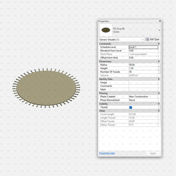 Revit Rugs Families | 20 Objects | RD Studio
