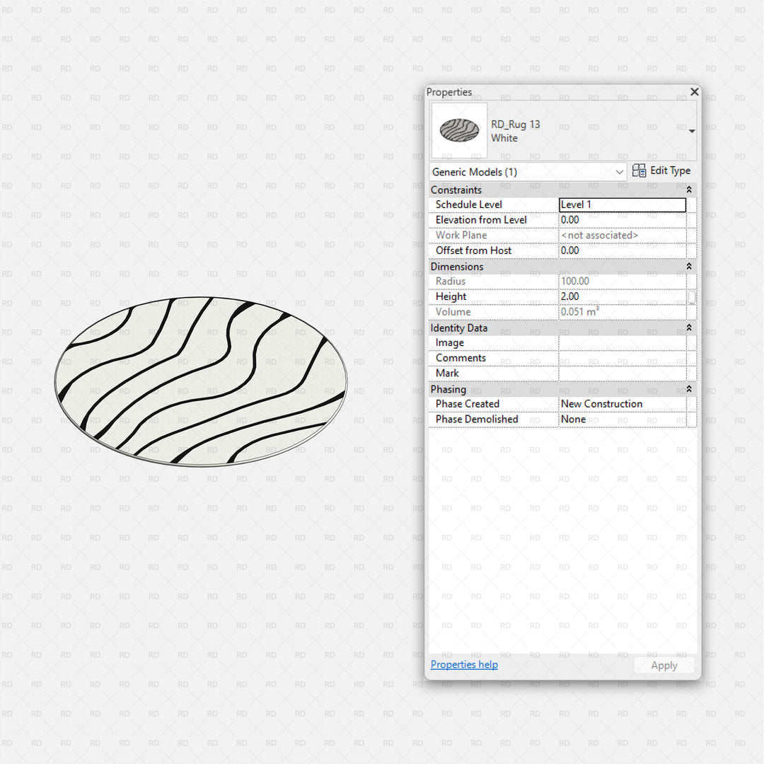Revit Rugs Families | 20 Objects | RD Studio