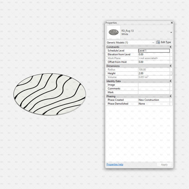 Revit Rugs Families | 20 Objects | RD Studio