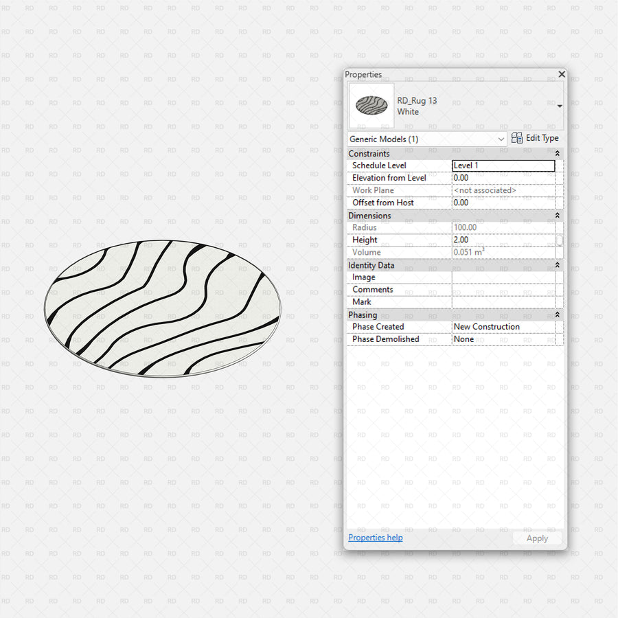 Revit Rugs Families | 20 Objects | RD Studio
