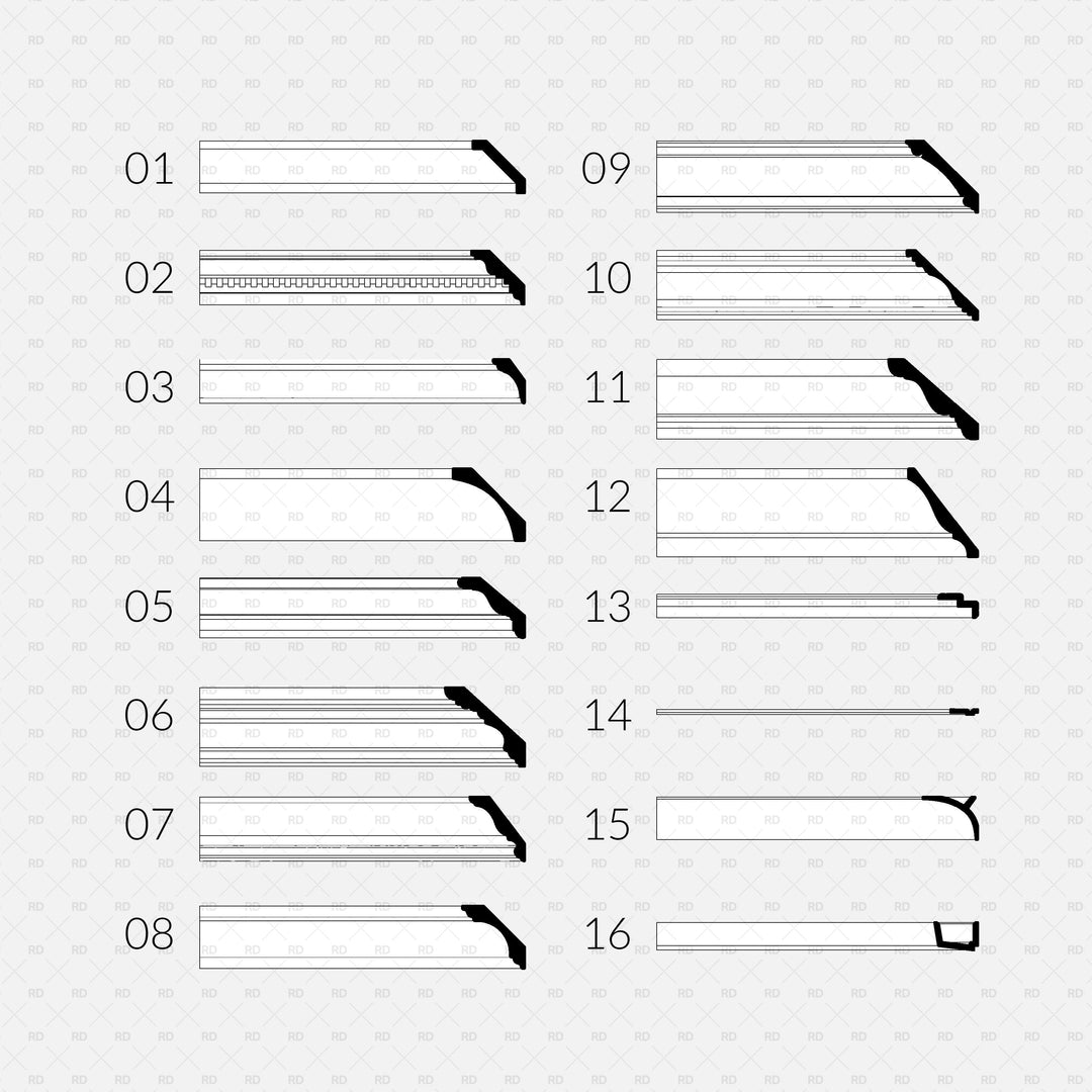 Download Revit Crown Moldings (16 Wall Sweeps) | RD Studio
