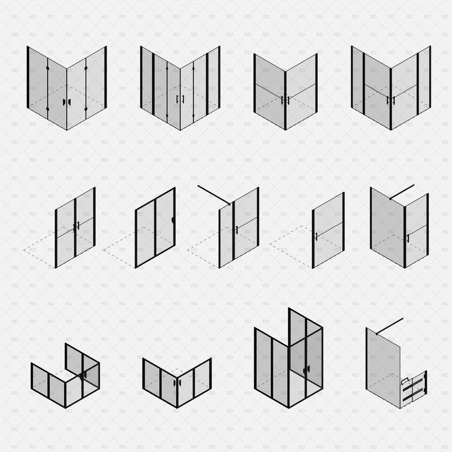 Download Revit ADA Accessible Shower Enclosure Doors Families