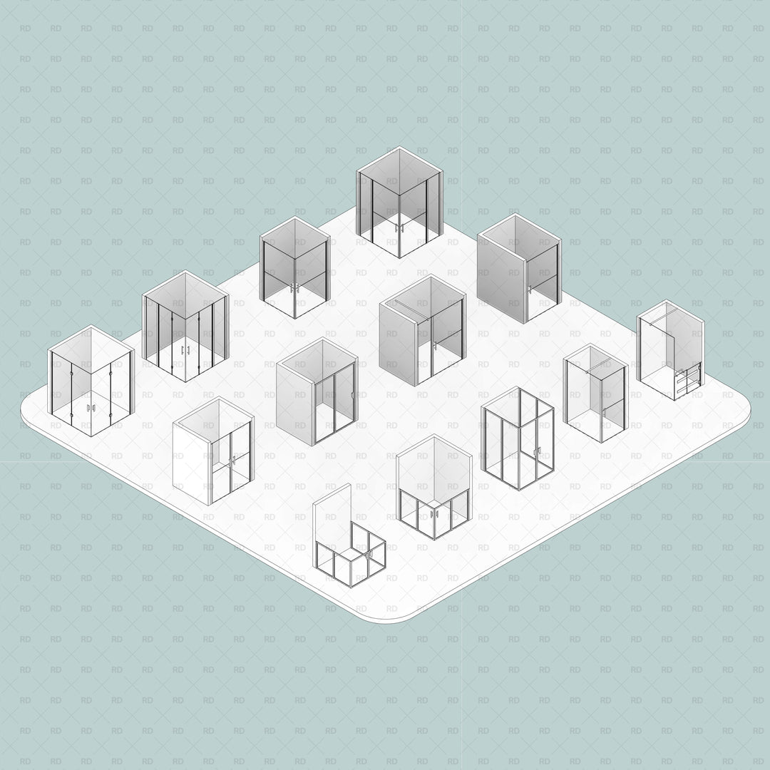 Download Revit ADA Accessible Shower Enclosure Doors Families