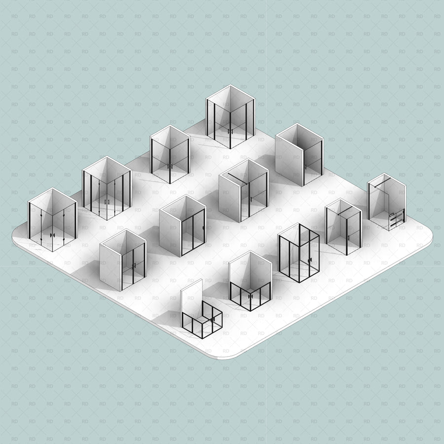 Download Revit ADA Accessible Shower Enclosure Doors Families