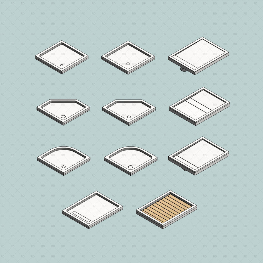Download Revit Shower Tray / Base Families - RD Studio