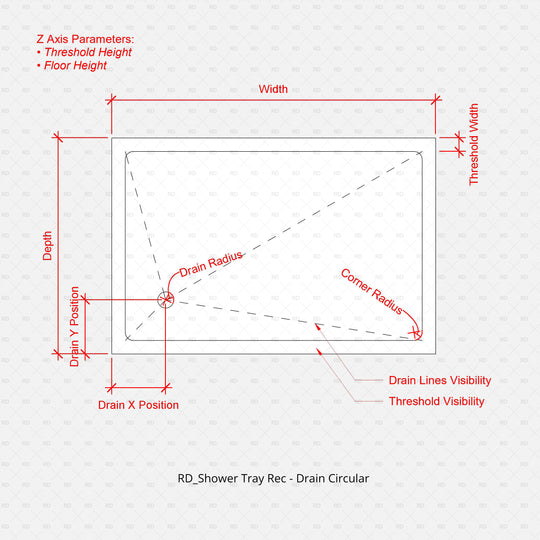Download Revit Shower Tray / Base Families - RD Studio