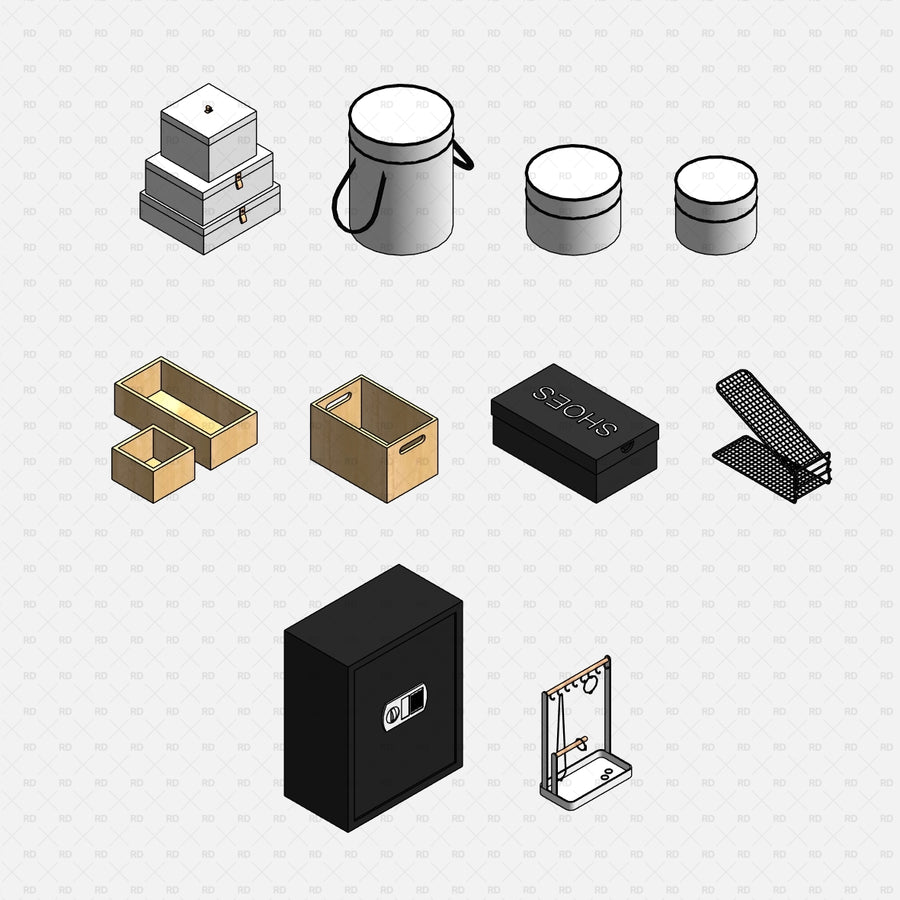 Revit Wardrobe Objects | 55 Families | RD Studio