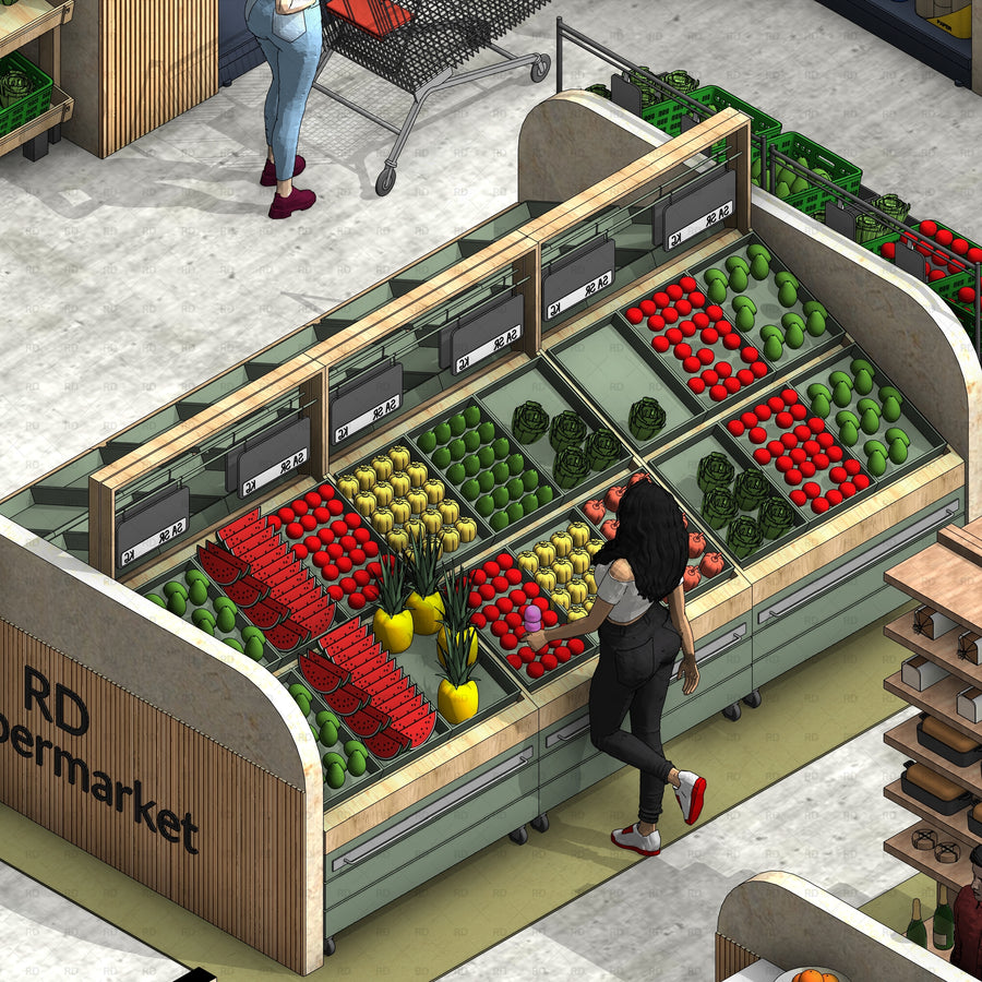 Revit Supermarket and Grocery Store Equipment Families | RD Studio