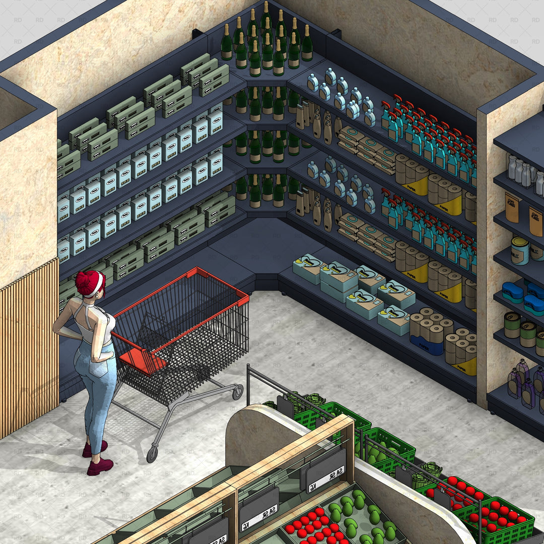 Revit Supermarket and Grocery Store Equipment Families | RD Studio