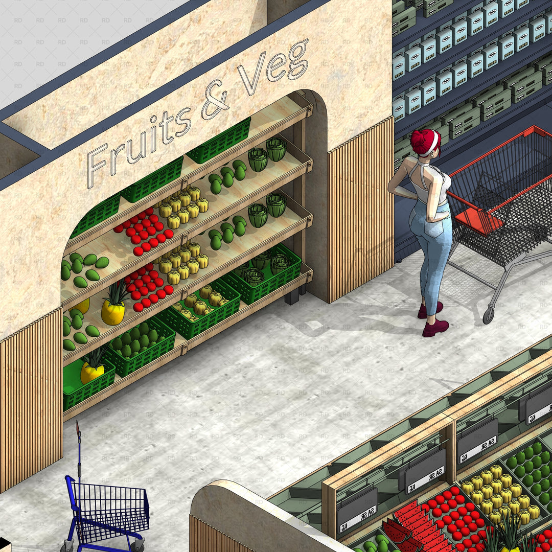 Revit Supermarket and Grocery Store Equipment Families | RD Studio