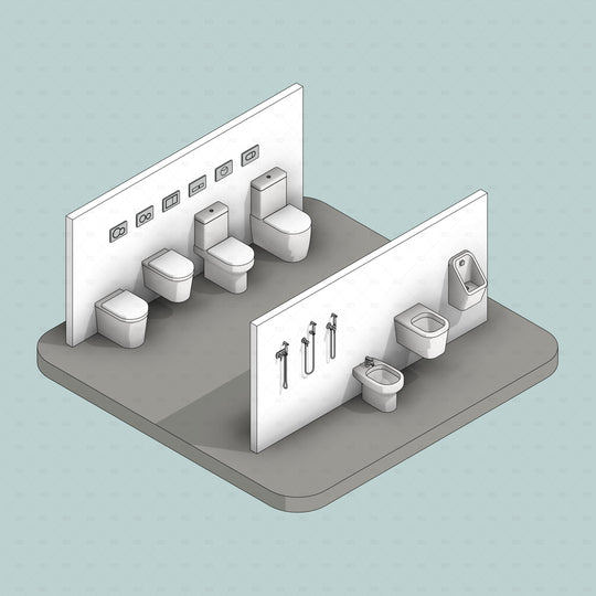 Download Revit Parametric Toilet and Bidet Families | RD Studio