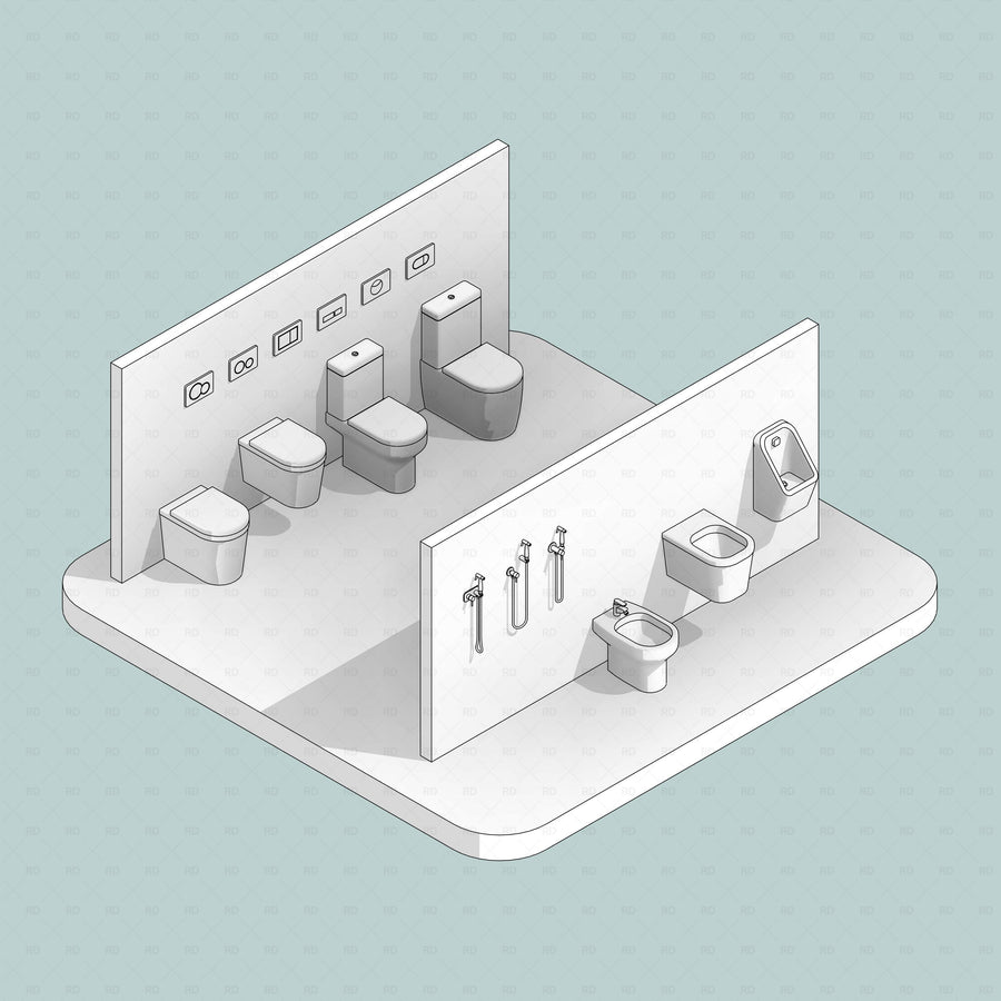Download Revit Parametric Toilet and Bidet Families | RD Studio