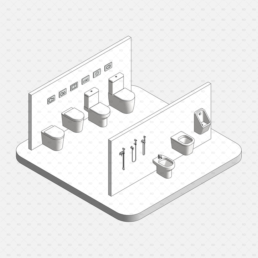 Download Revit Parametric Toilet and Bidet Families | RD Studio