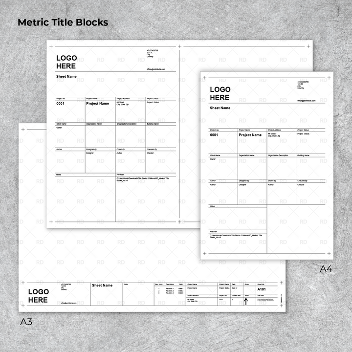 Revit Modern Title Blocks (Imperial + Metric) | RD Studio