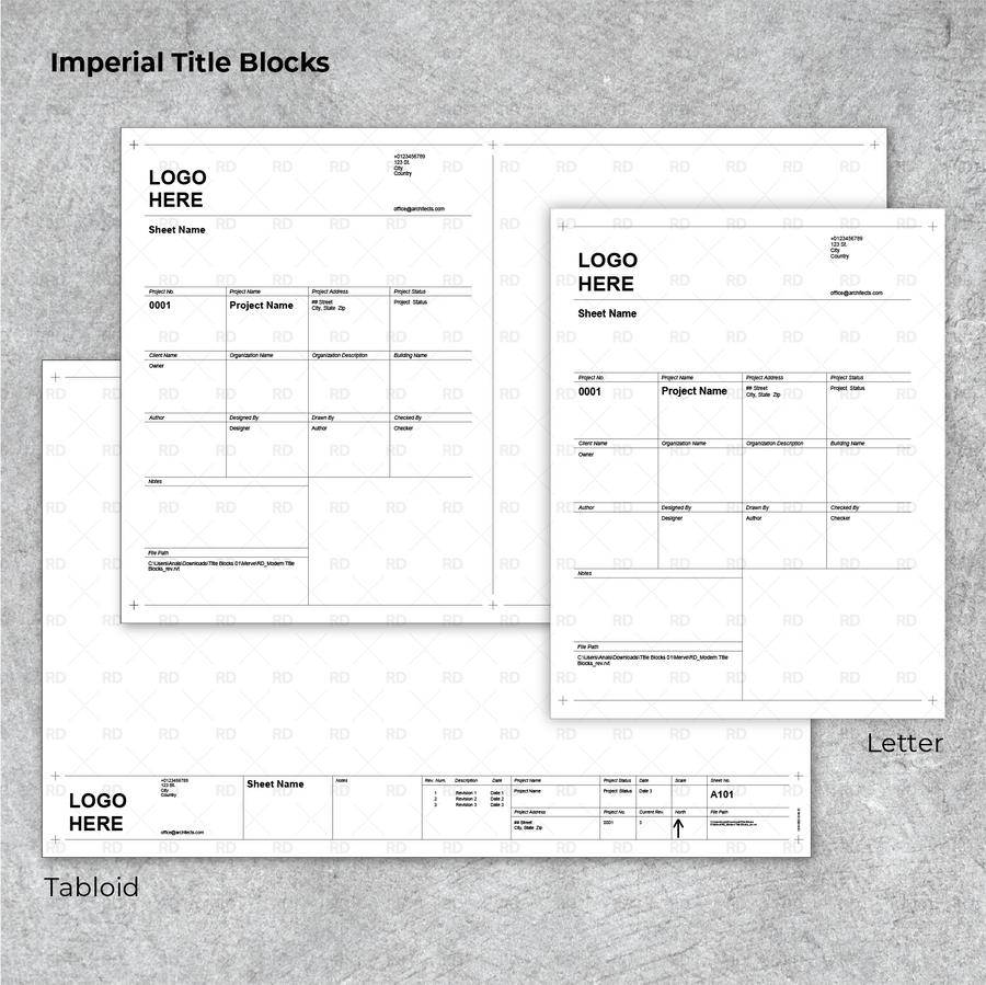Revit Modern Title Blocks (Imperial + Metric) | RD Studio