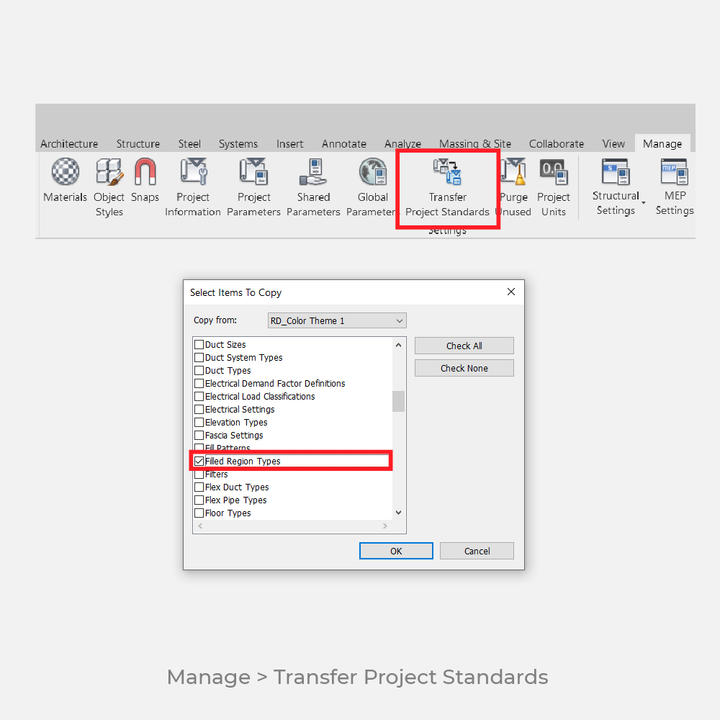 Revit Filled Region Library - Colored | Free Download