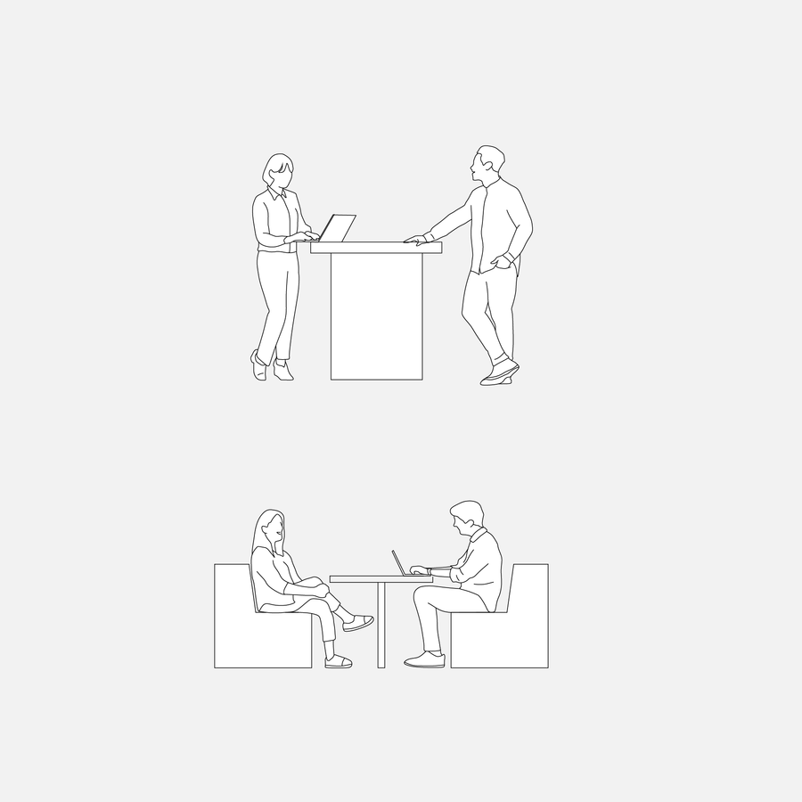 Revit 2D People at Work (19 Detail Items) | RD Studio