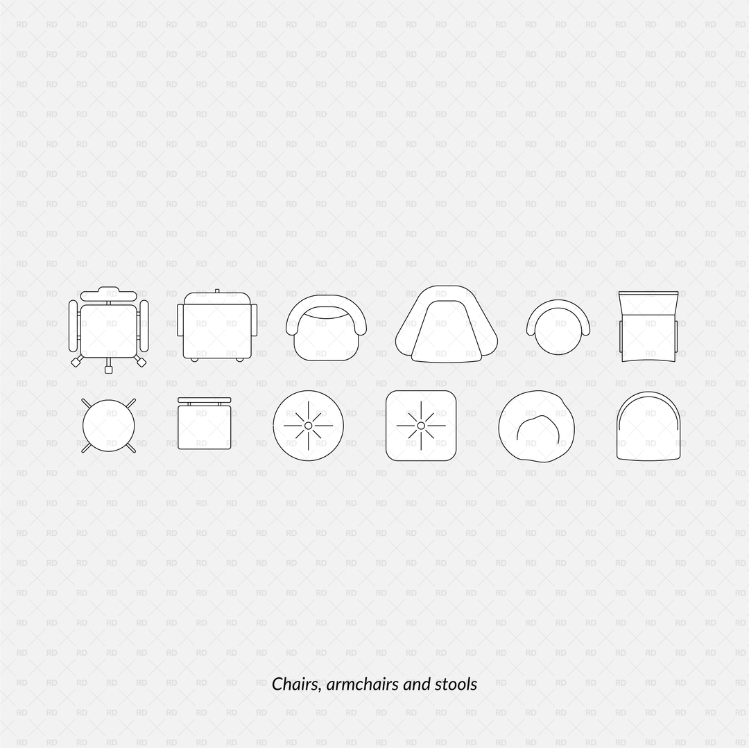 CAD Blocks & Vector Entire House Residential Furniture (155 Blocks ...