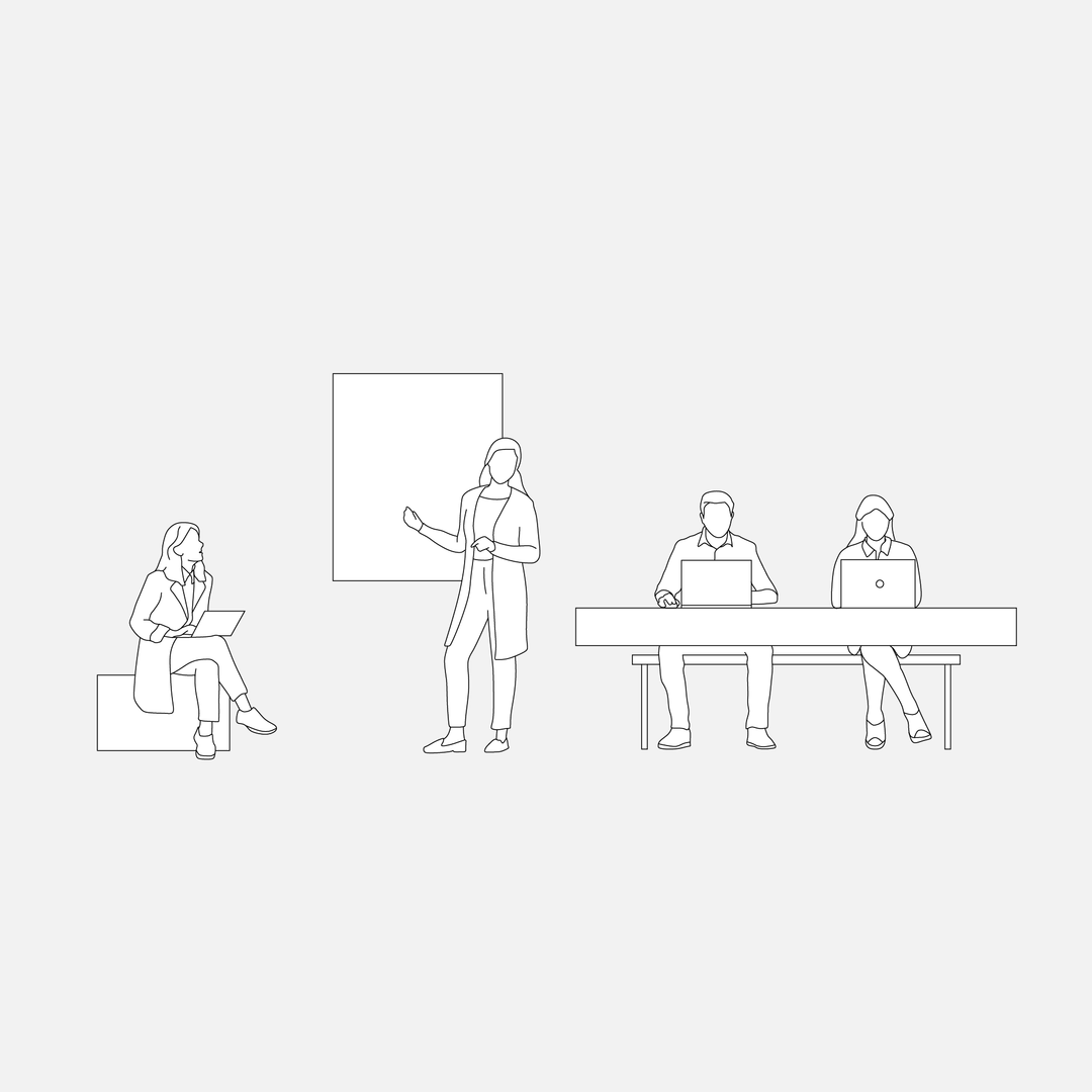 Revit 2D People at Work (19 Detail Items) | RD Studio