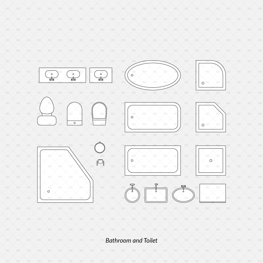 CAD Blocks & Vector Entire House Residential Furniture (155 Blocks ...