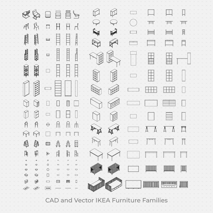 CAD Blocks & Vector: IKEA Best 30 Products (180 Figures) | Download ...