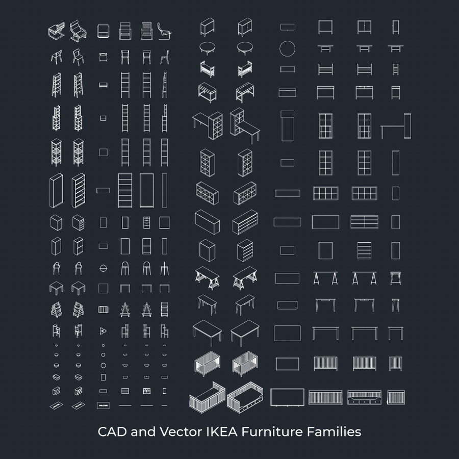 CAD Blocks & Vector: IKEA Best 30 Products (180 Figures) | Download ...