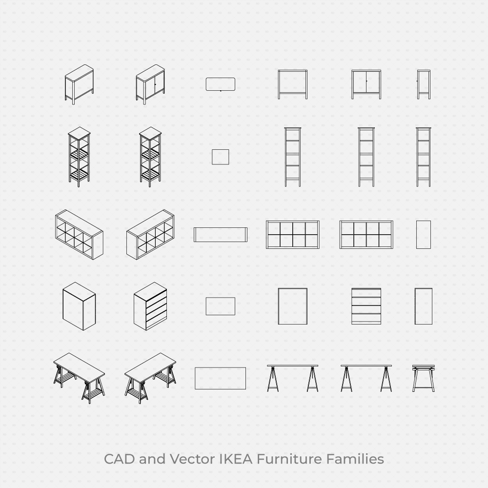 CAD Blocks & Vector: IKEA Best 30 Products (180 Figures) | Download ...