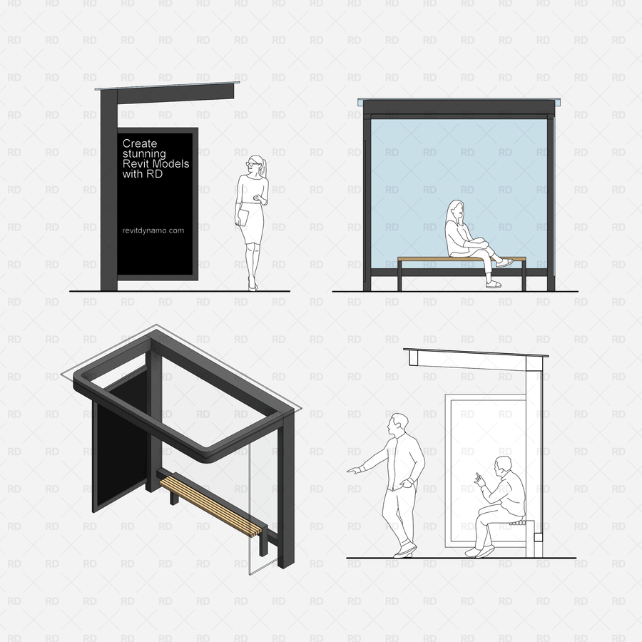 Revit Parametric Bus Stop Family | Download Now | Revit Dynamo