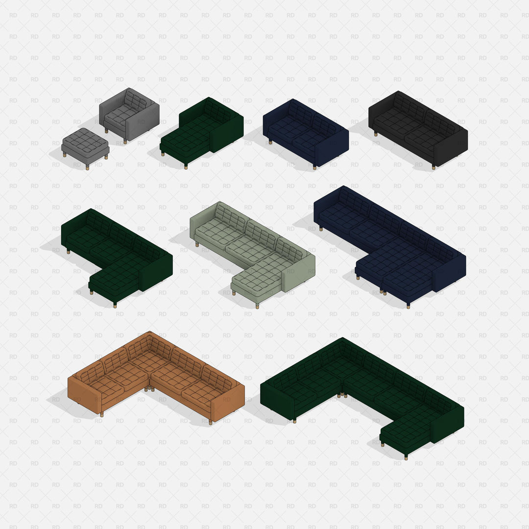 Parametric Modular Sofa Families for Revit | RD Studio