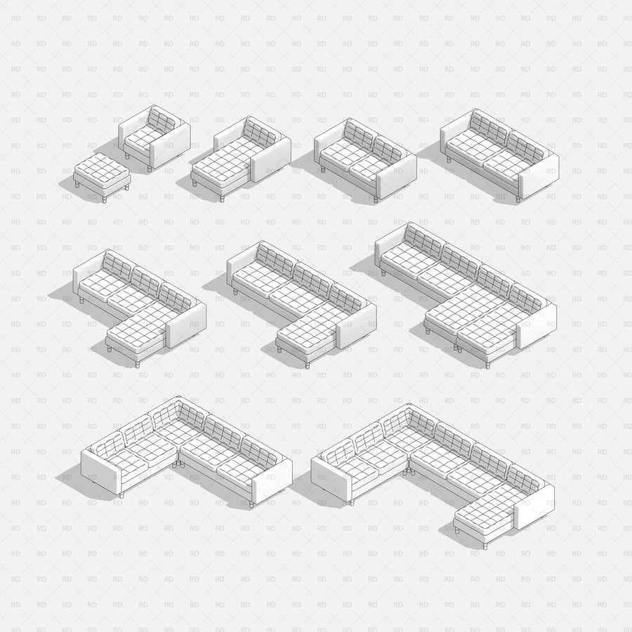 Parametric Modular Sofa Families for Revit | RD Studio