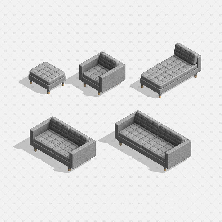 Parametric Modular Sofa Families for Revit | RD Studio