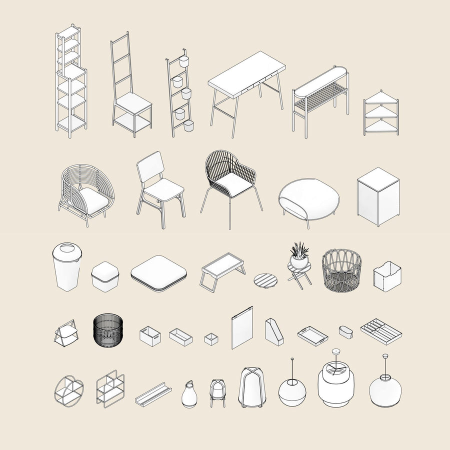 Best Boho Furniture and Objects Families for Revit | RD Studio