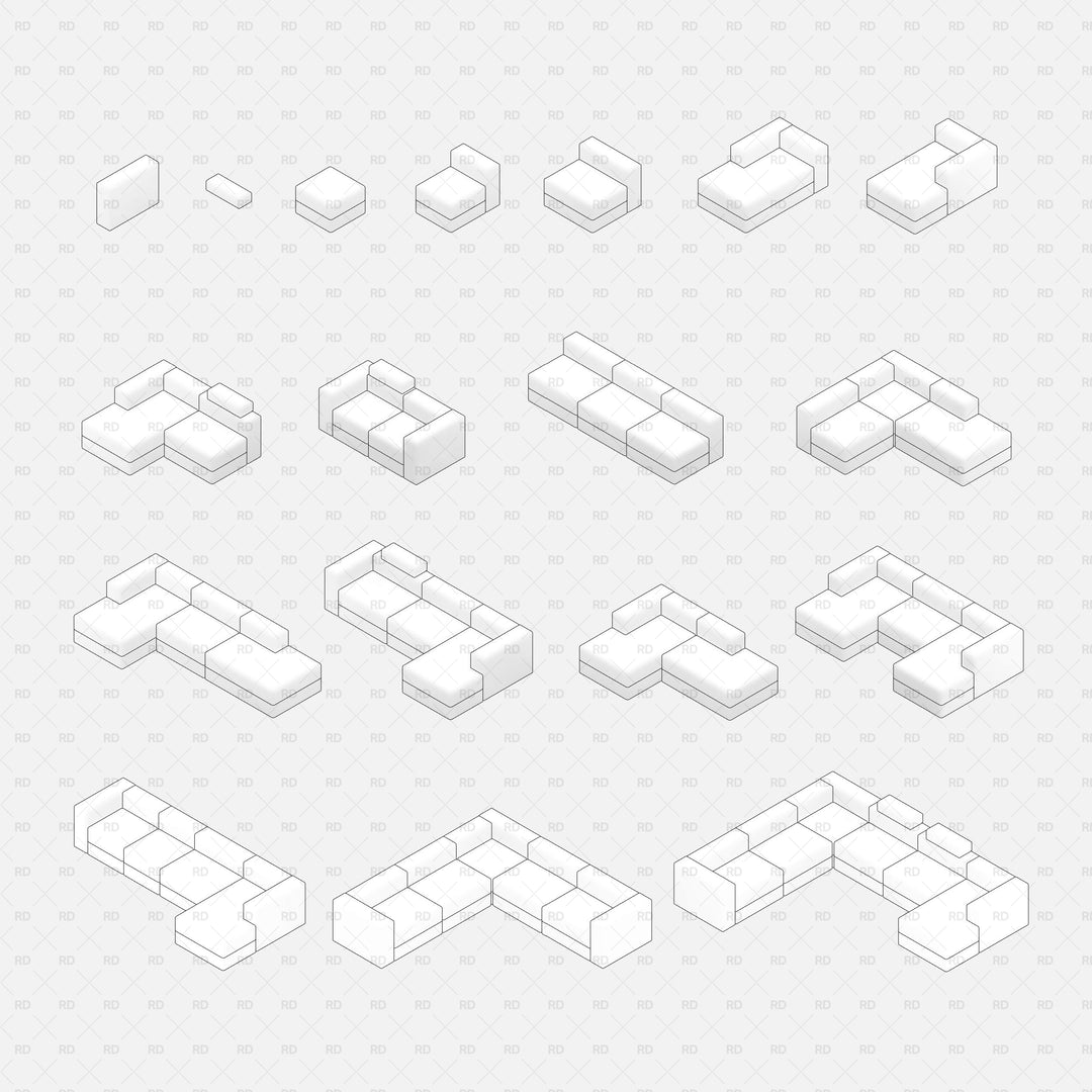 Parametric Modular Sofa Families for Revit | RD Studio