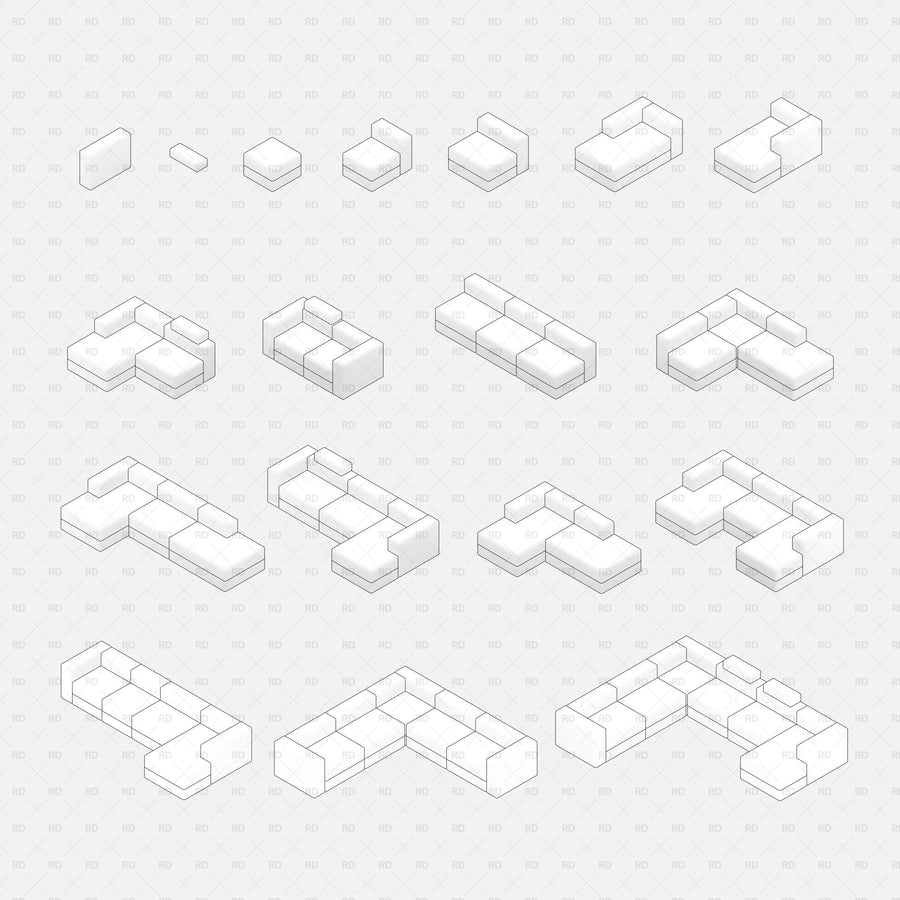 Parametric Modular Sofa Families for Revit | RD Studio