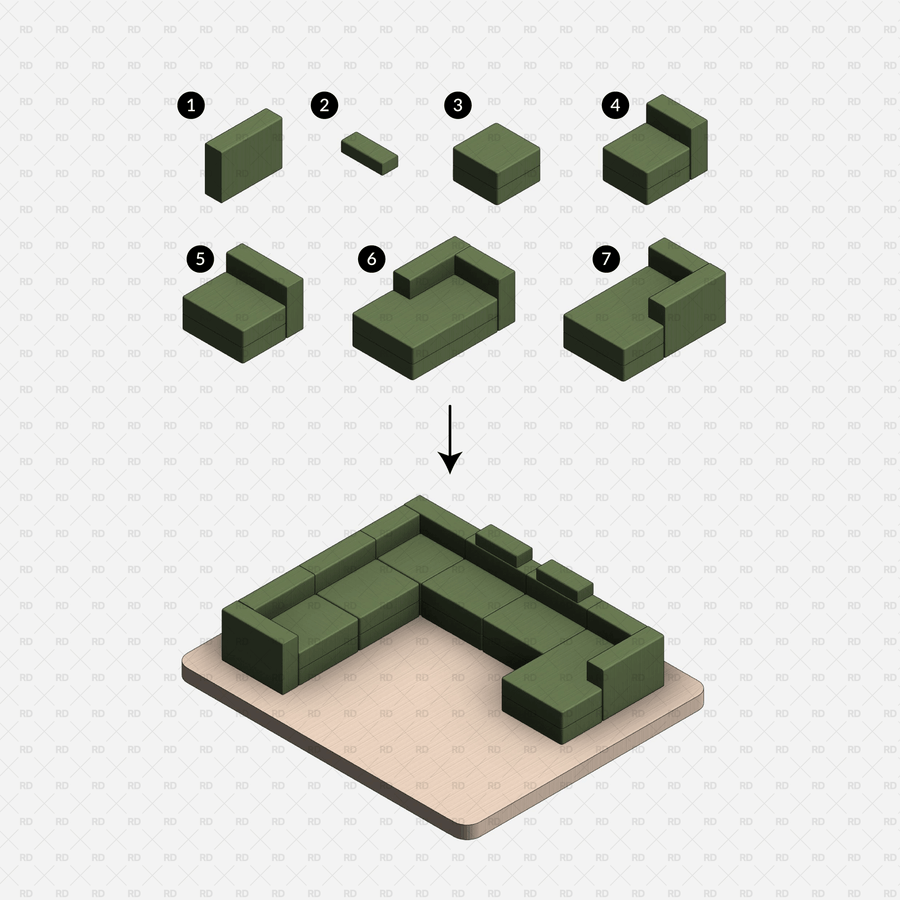 Parametric Modular Sofa Families for Revit | RD Studio
