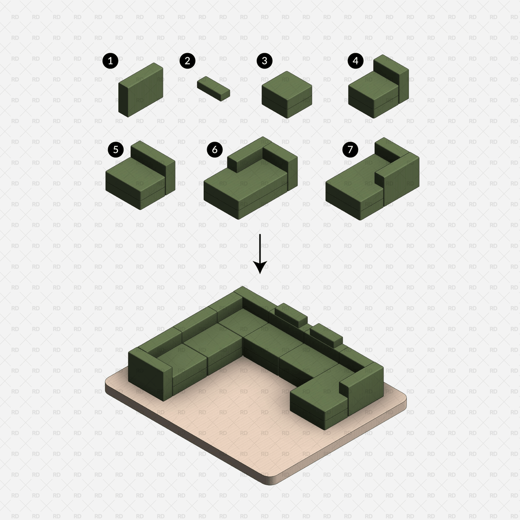 Parametric Modular Sofa Families for Revit RD Studio