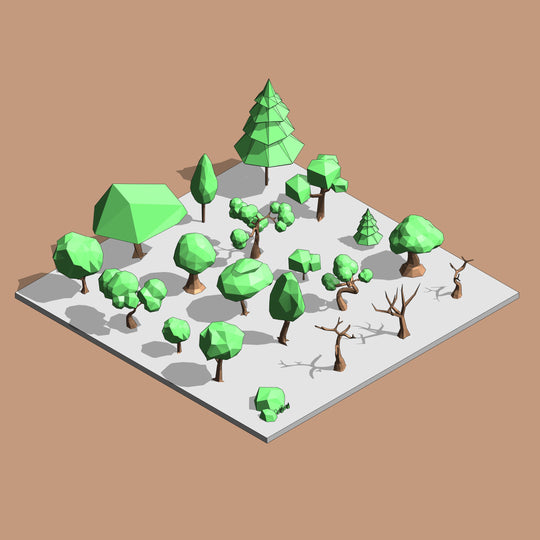 Revit 3D Cute Concept Trees (20 Trees) | Low Poly | Revit Dynamo