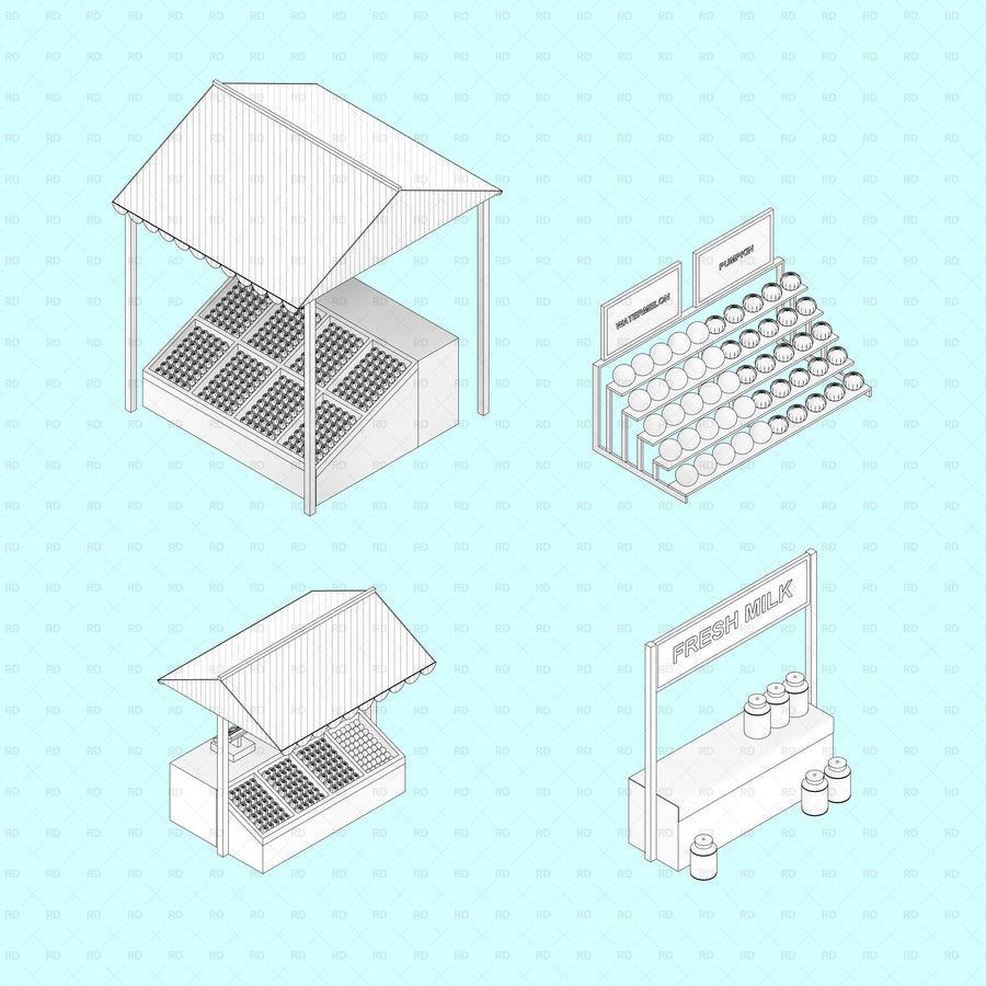 Revit Parametric Market Stalls Families | Download Now | Revit Dynamo