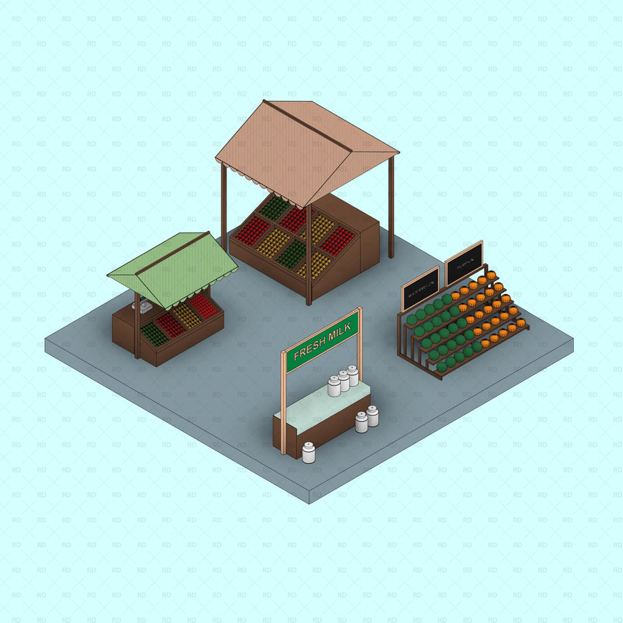 Revit Parametric Market Stalls Families | Download Now | Revit Dynamo