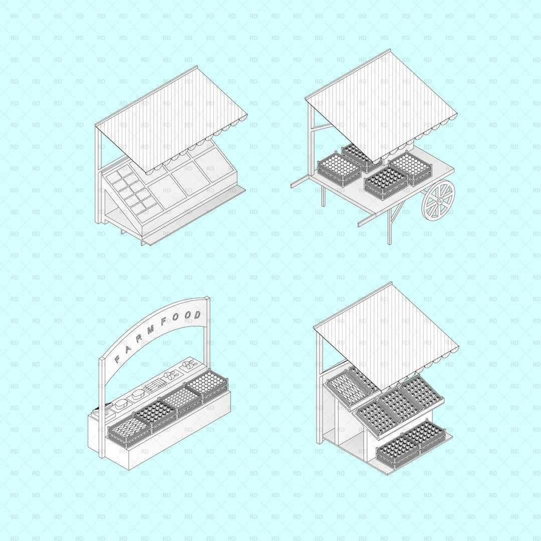 Revit Parametric Market Stalls Families | Download Now | Revit Dynamo