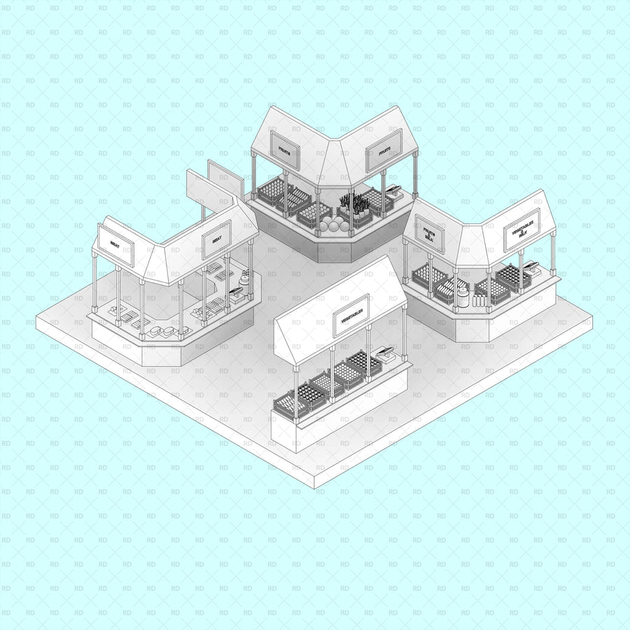 Revit Parametric Market Stalls Families | Download Now | Revit Dynamo