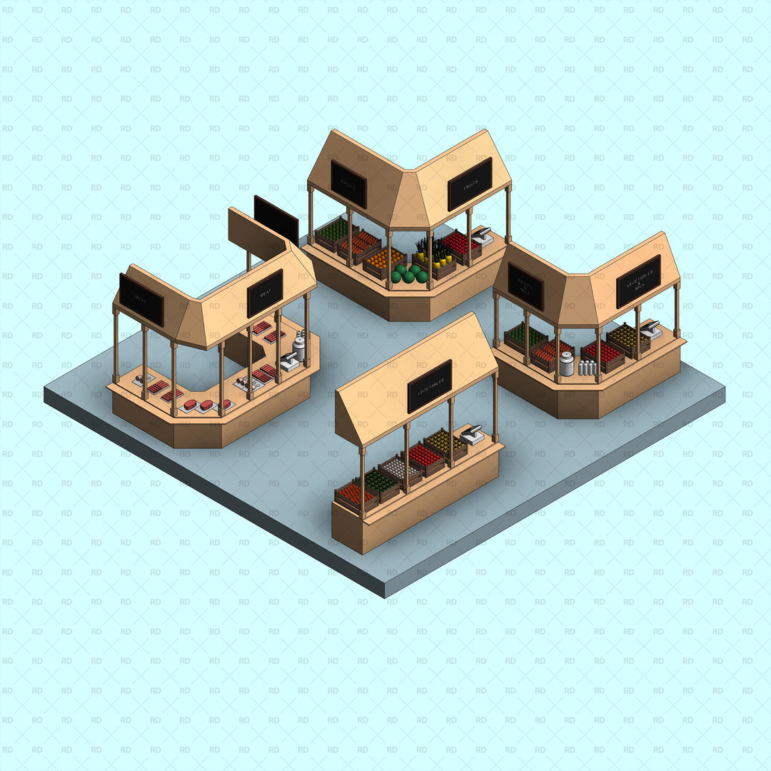 Revit Parametric Market Stalls Families | Download Now | Revit Dynamo