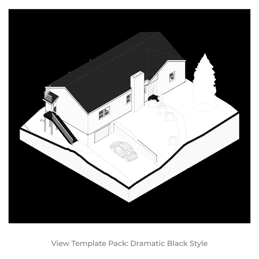 Revit View Templates Presentation Dramatic Black | RD Studio